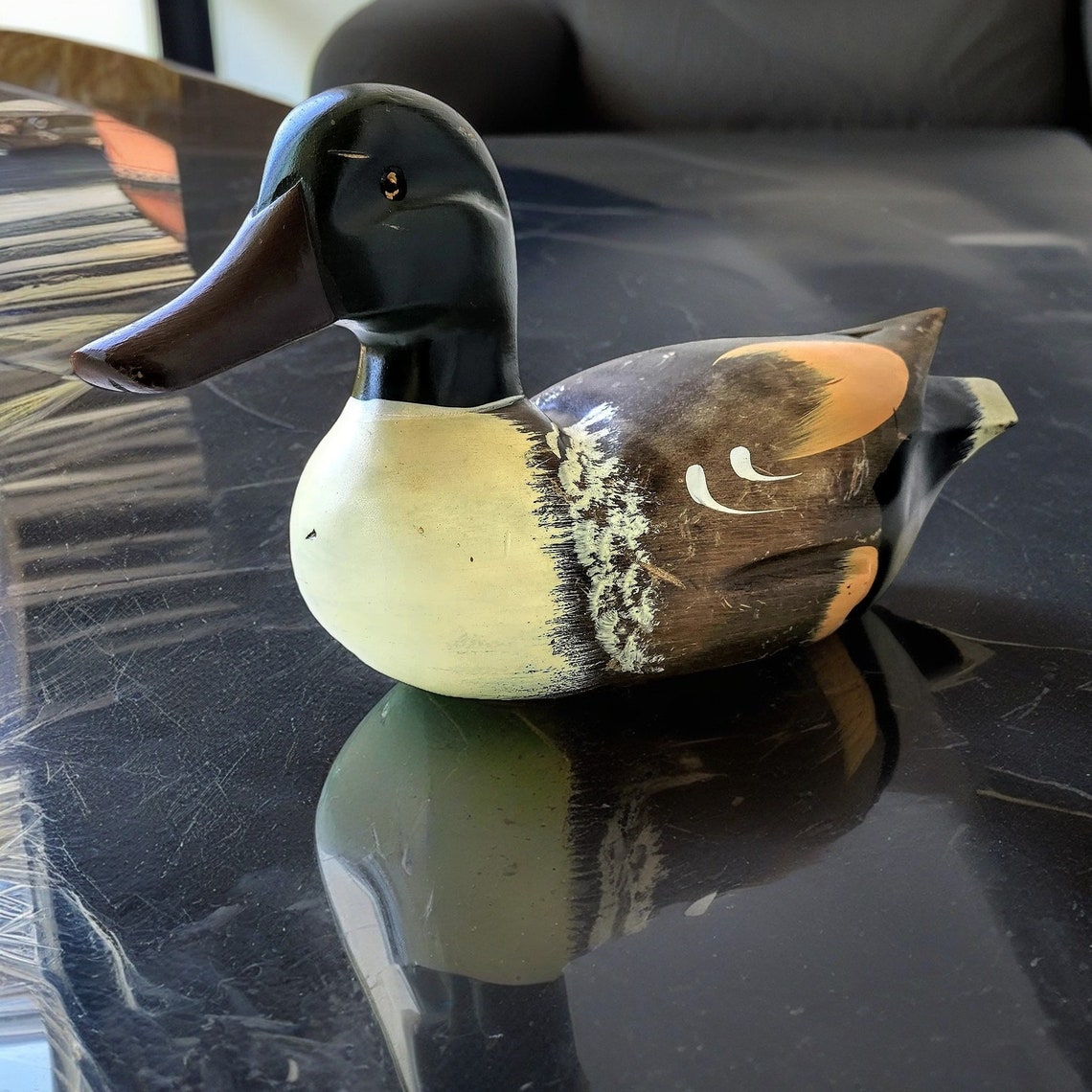 Vintage Large Hand Carved and Painted Wooden Mallard Duck Decoy ...