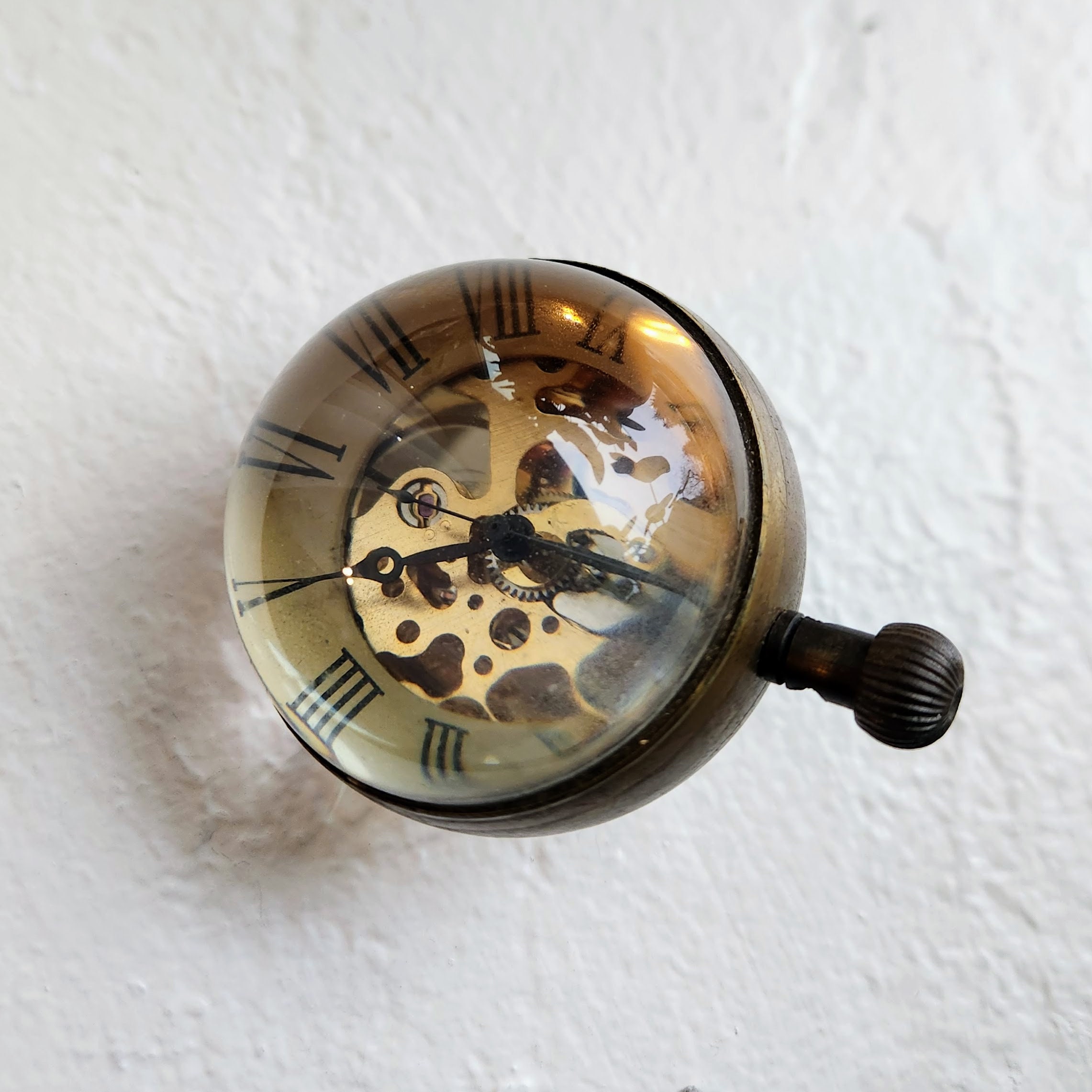 Vintage, Early 1980s. Rear Crystal Ball Clock/paperweight. Gold ...