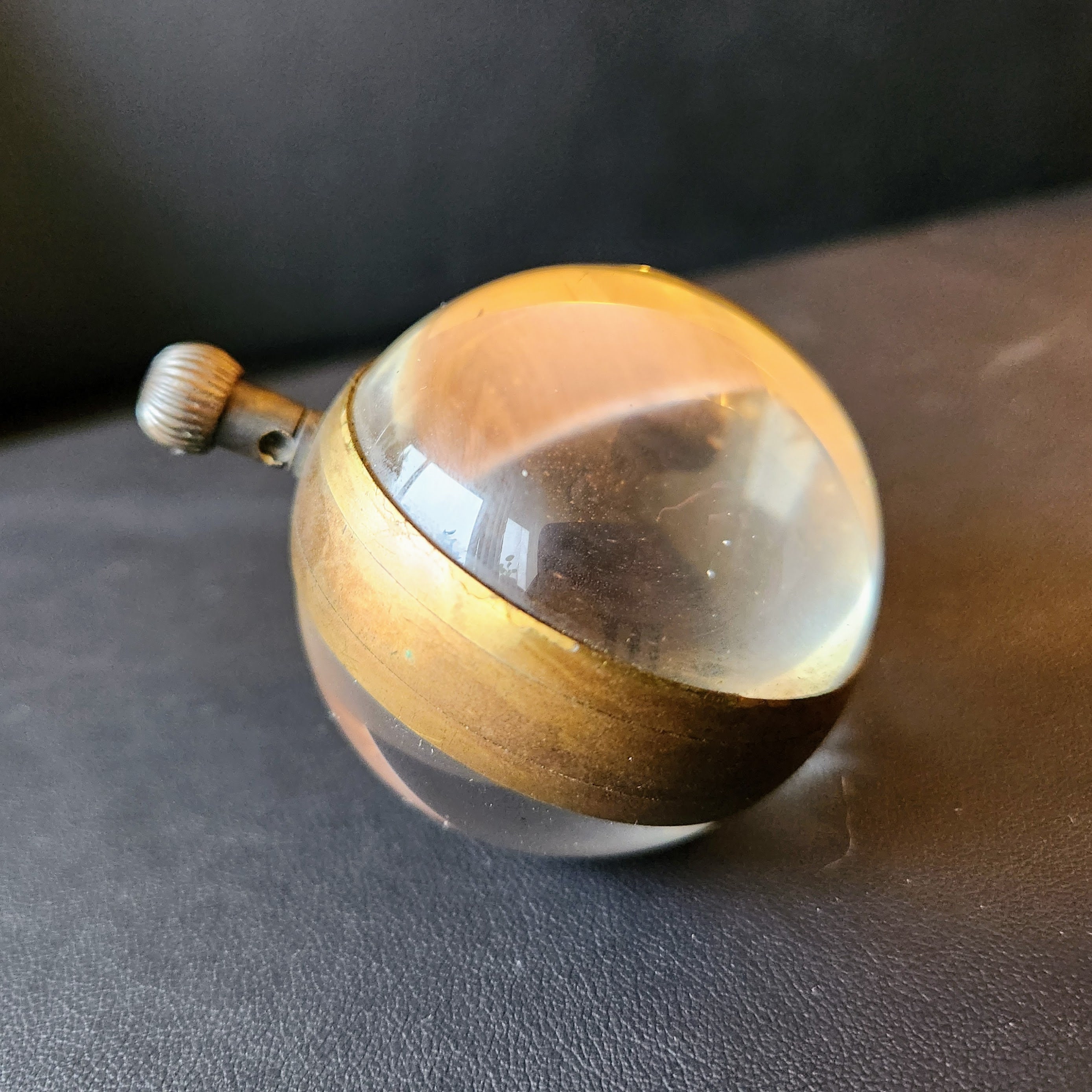 Vintage, Early 1980s. Rear Crystal Ball Clock/paperweight. Gold ...