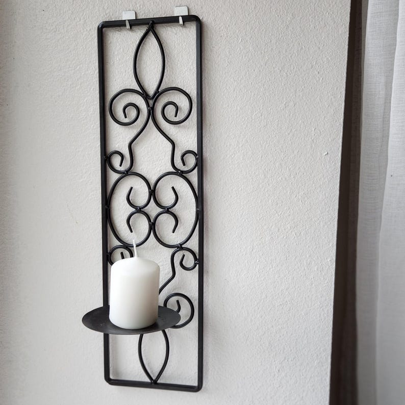 Black Foldable Iron Wall Sconce Candle Holder – 20"tall - Etsy