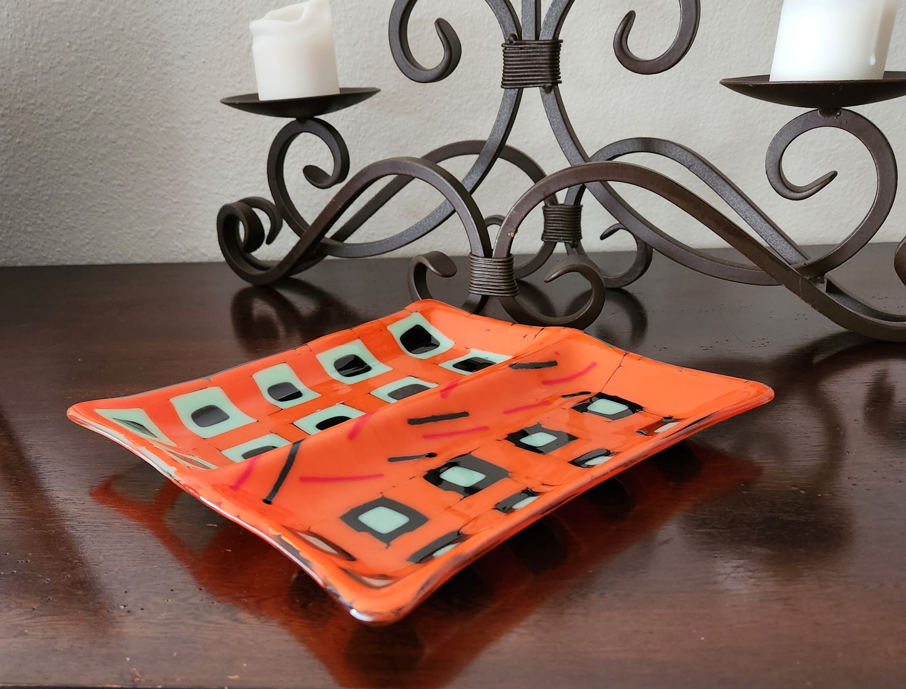 Mid-century Modern Atomic Style Retro Orange Black/white - Etsy