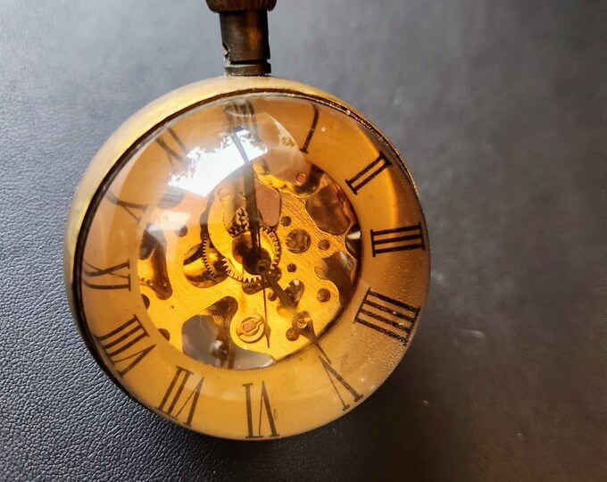 Vintage, Early 1980s. Rear Crystal Ball Clock/paperweight. Gold ...