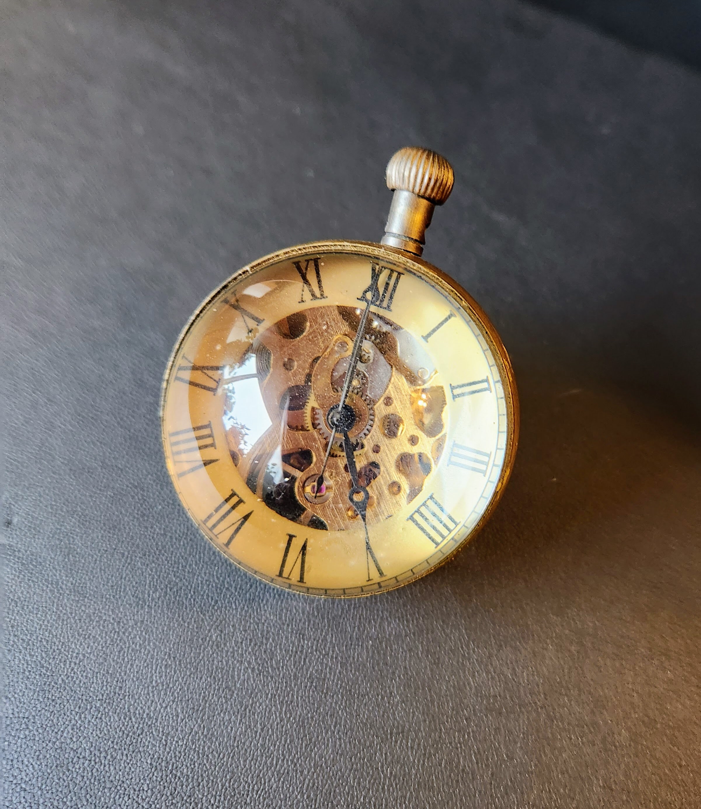 Vintage, Early 1980s. Rear Crystal Ball Clock/paperweight. Gold ...