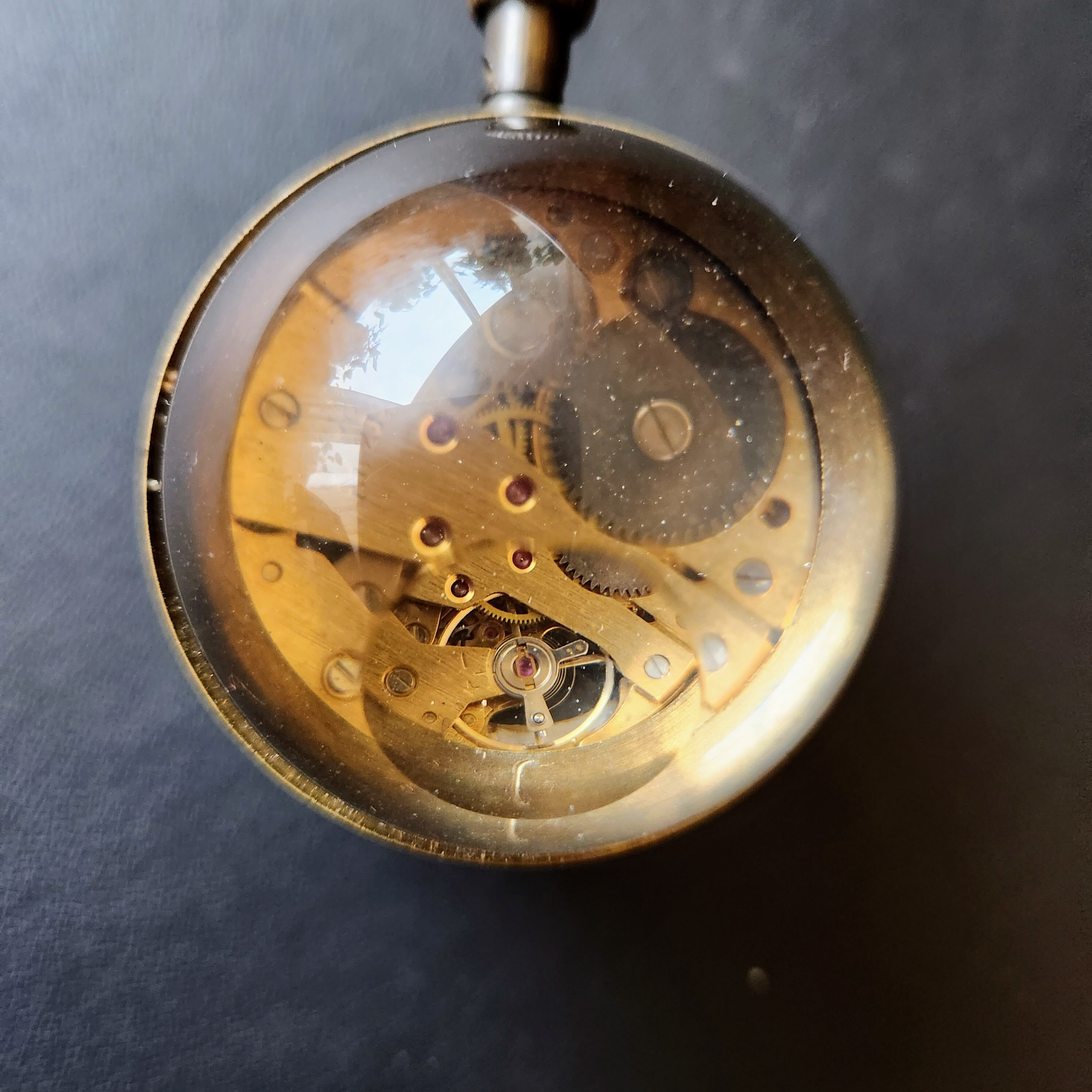 Vintage, Early 1980s. Rear Crystal Ball Clock/paperweight. Gold ...