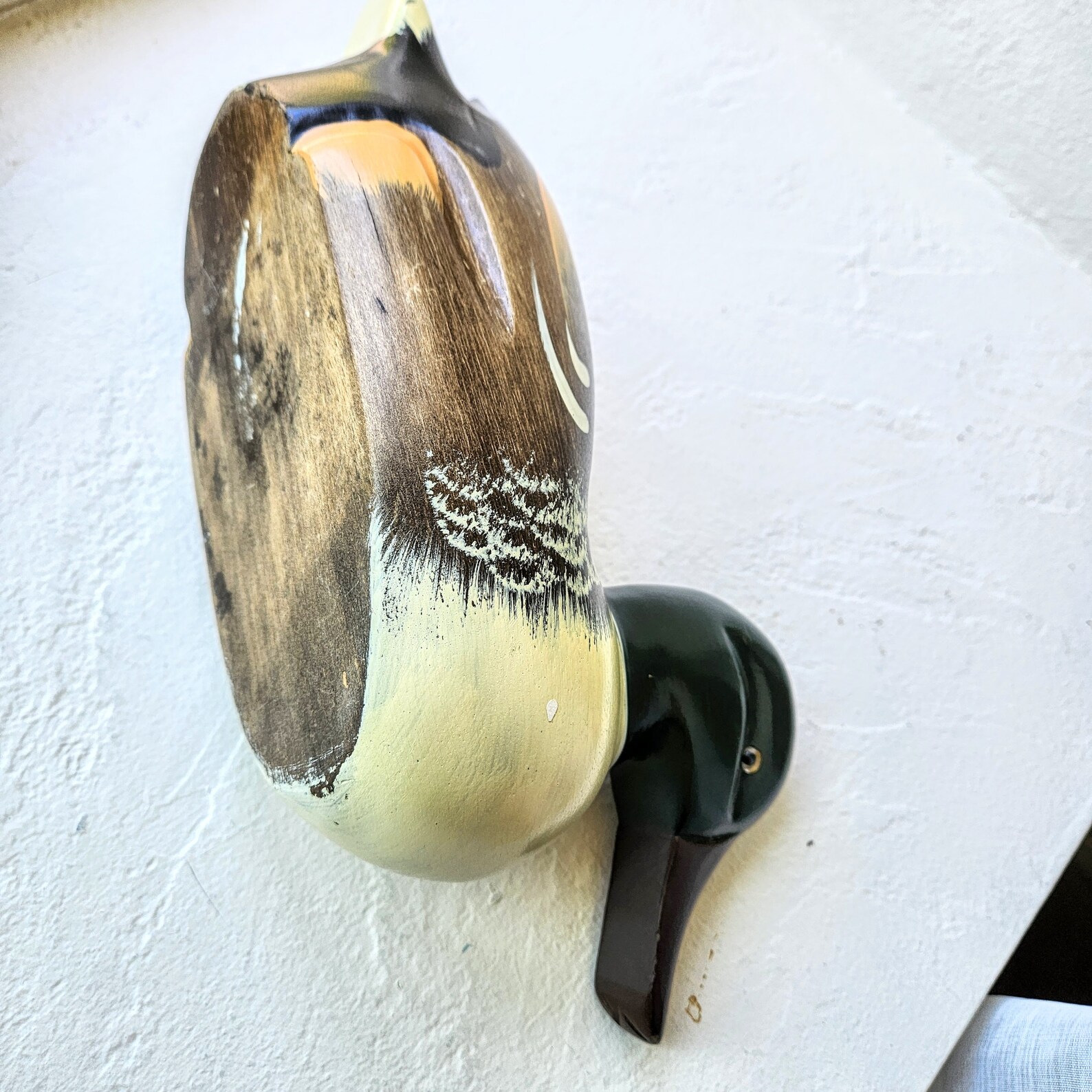 Vintage Large Hand Carved and Painted Wooden Mallard Duck Decoy ...