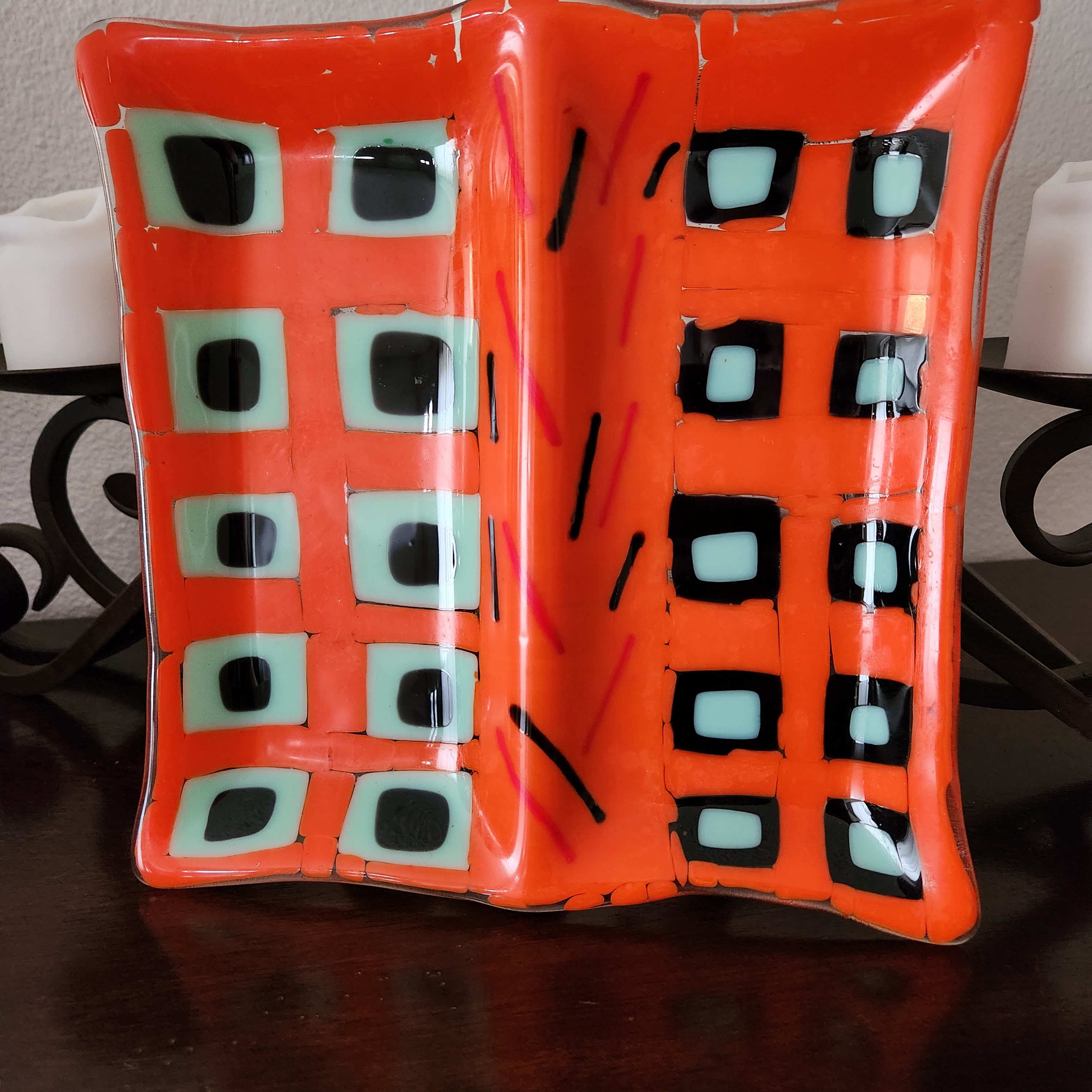 Mid-century Modern Atomic Style Retro Orange Black/white - Etsy