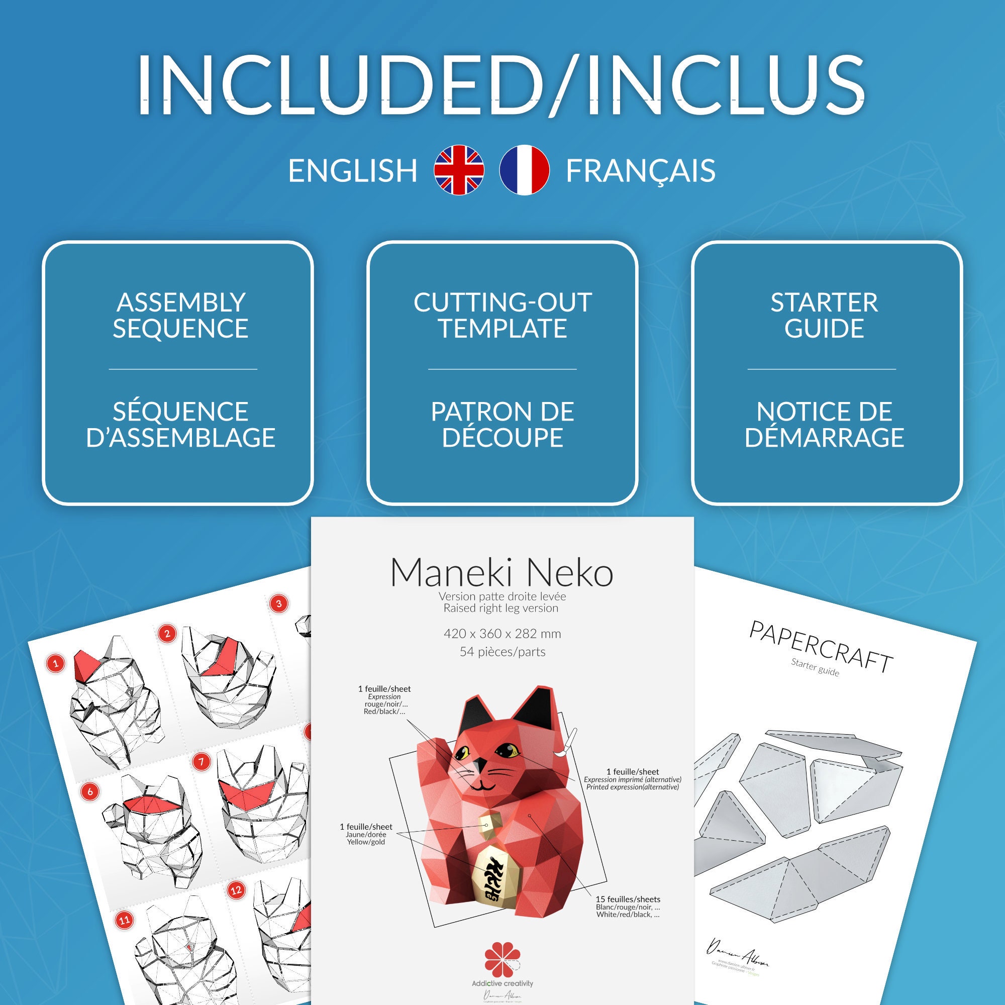 Maneki Neko - DIY Papercraft - Etsy