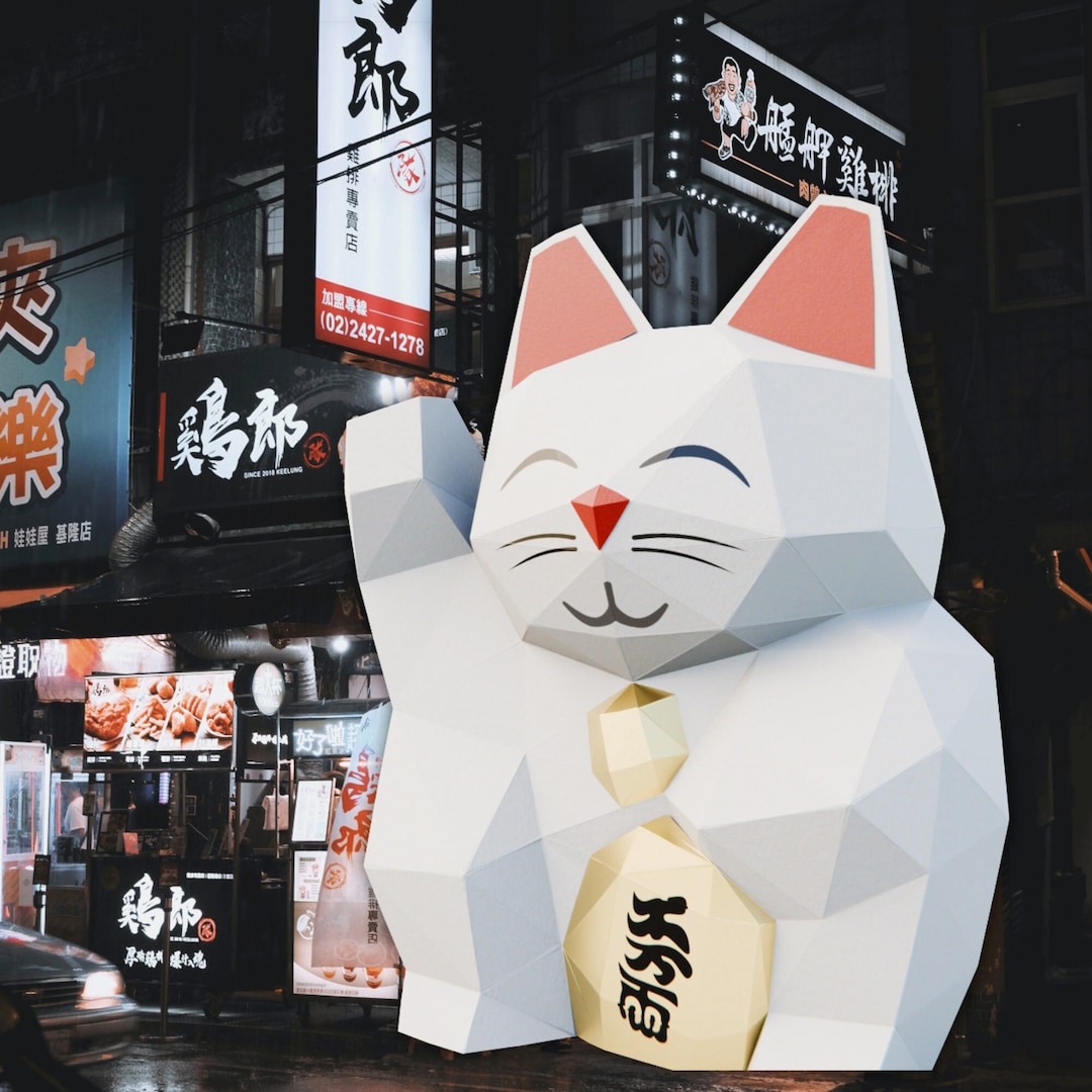 Maneki Neko - DIY Papercraft - Etsy