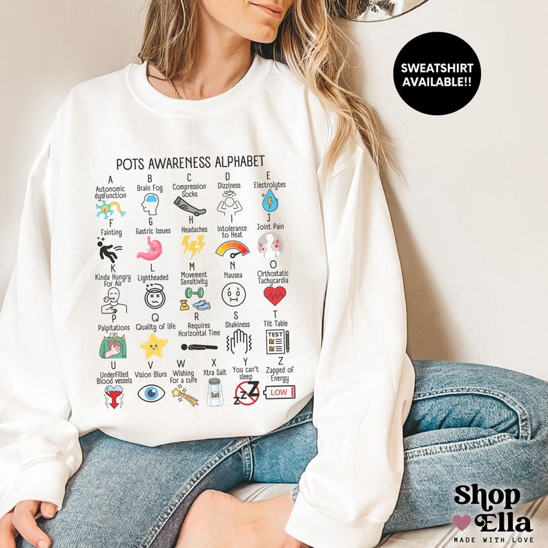 POTS Syndrome Awareness Shirt Postural Orthostatic Tachycardia Syndrome ...