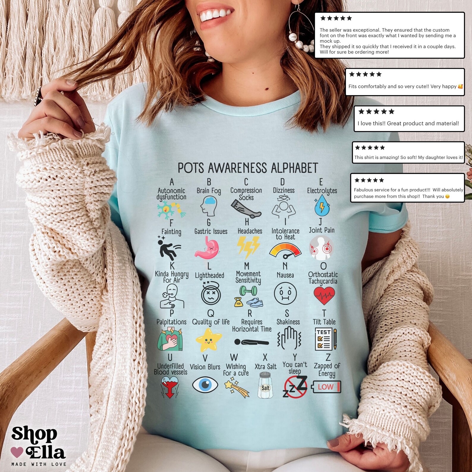 POTS Syndrome Awareness Shirt Postural Orthostatic Tachycardia Syndrome ...