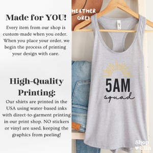 5am Workout Squad Tank Top 5 Am Crew Fitness Morning Gym Tank for Women ...