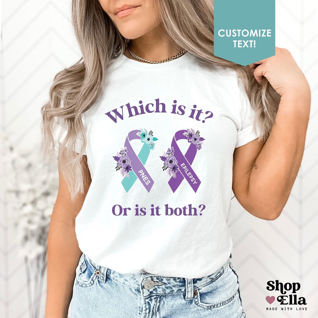 Epilepsy PNES Awareness Shirt Teal Purple Ribbon Month - Etsy
