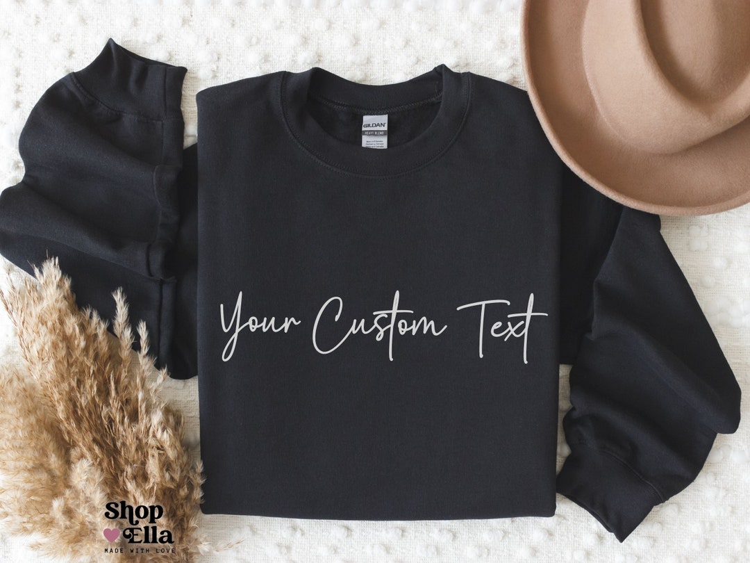 Personalized Cursive Text Sweatshirt Custom Business Name Shirt ...