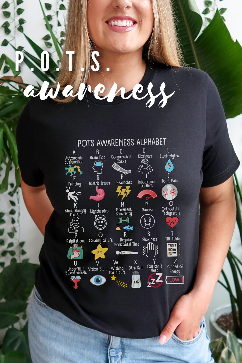 POTS Syndrome Alphabet Shirt Postural Orthostatic Tachycardia Syndrome ...