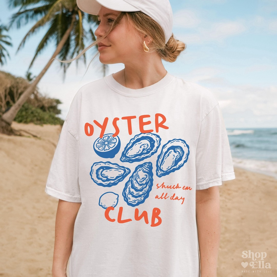 Retro Oyster Club Shirt Comfort Colors Vintage Aesthetic Fisherman Core ...