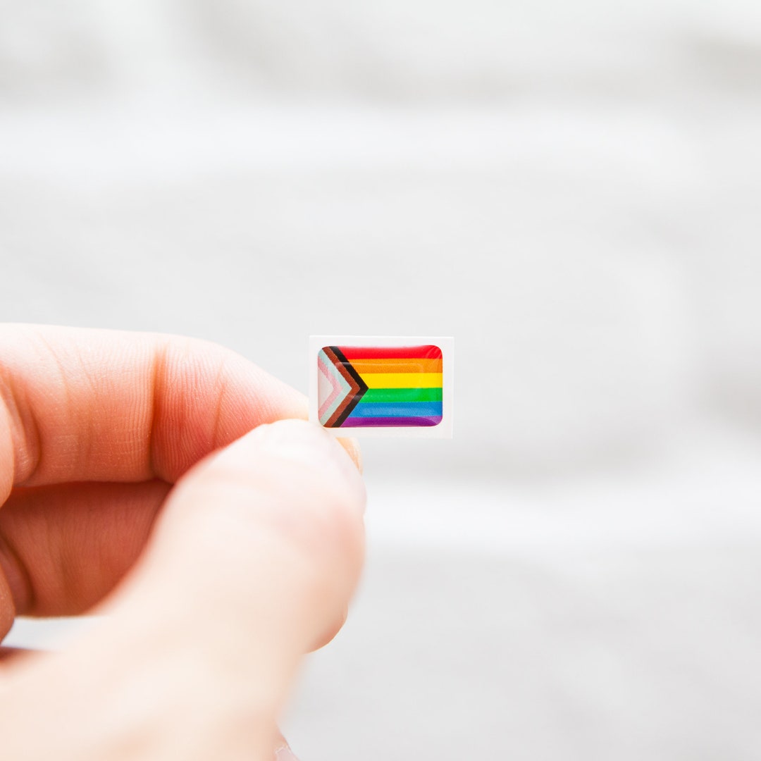 Badgie Pride Flag Sticker for Your Name Badge Tiny 3D Dome Sticker ...