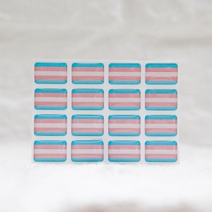 Transgender Flag Sticker for Your Name Badge — Tiny 3D Dome Sticker ...