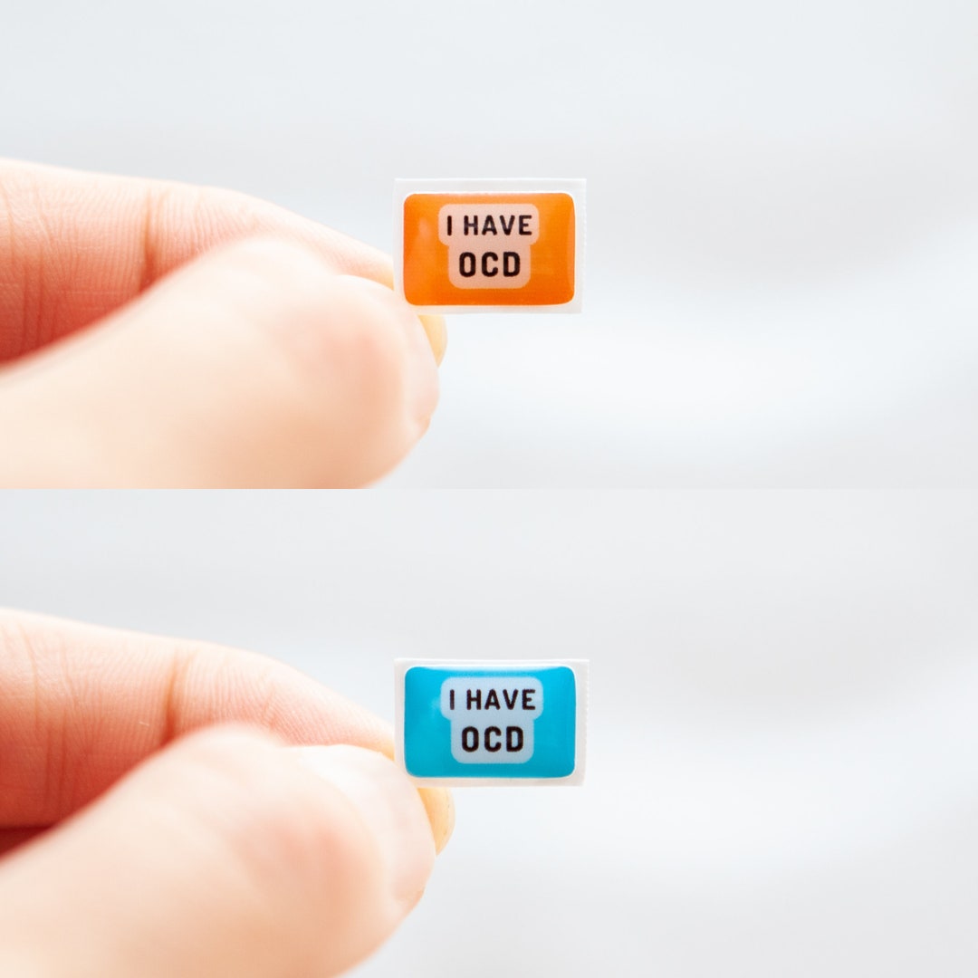 I Have OCD Sticker for Your Name Badge — Tiny 3D Dome Sticker — Create ...