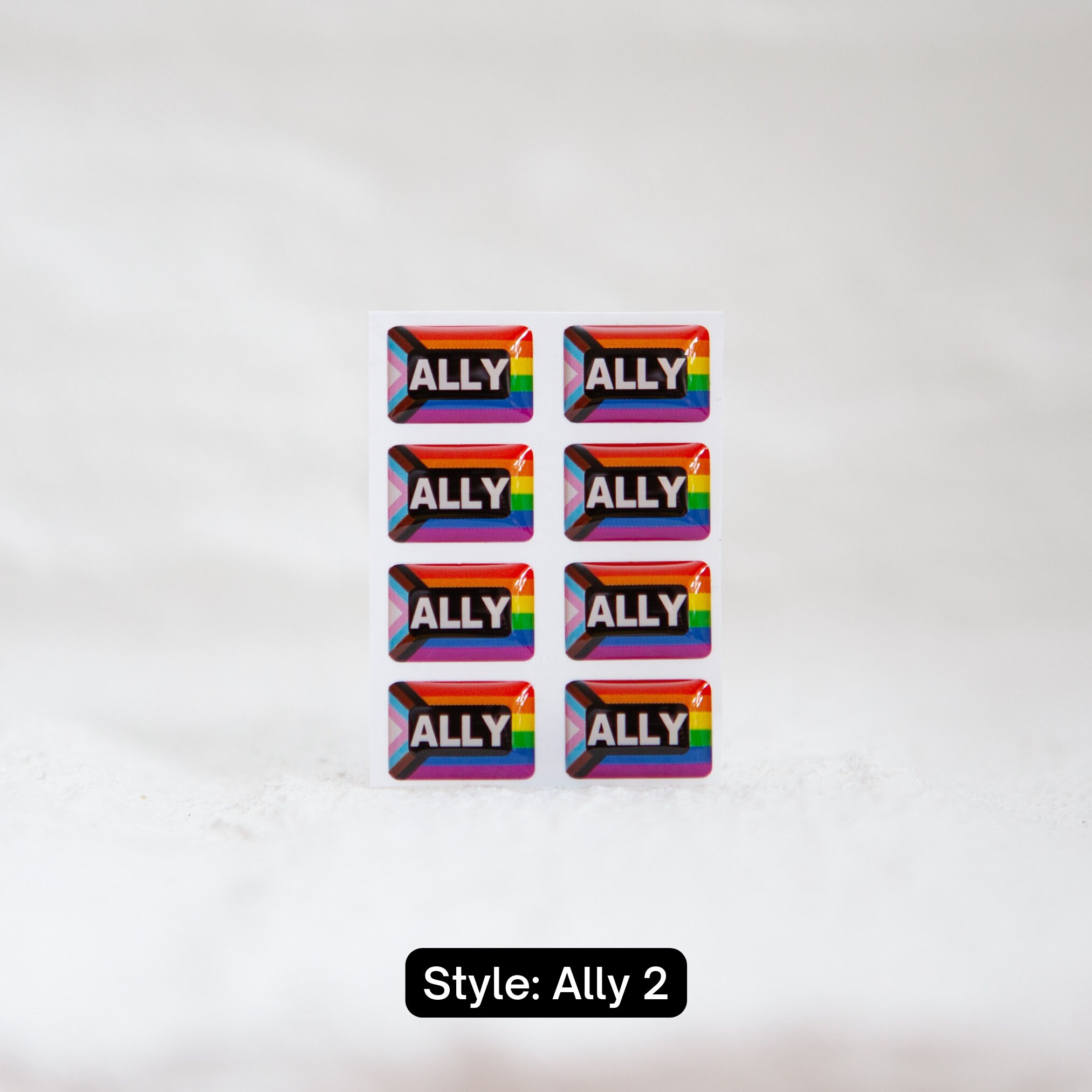 Ally Rainbow Pride Flag Sticker for Your Name Badge Tiny 3D - Etsy ...