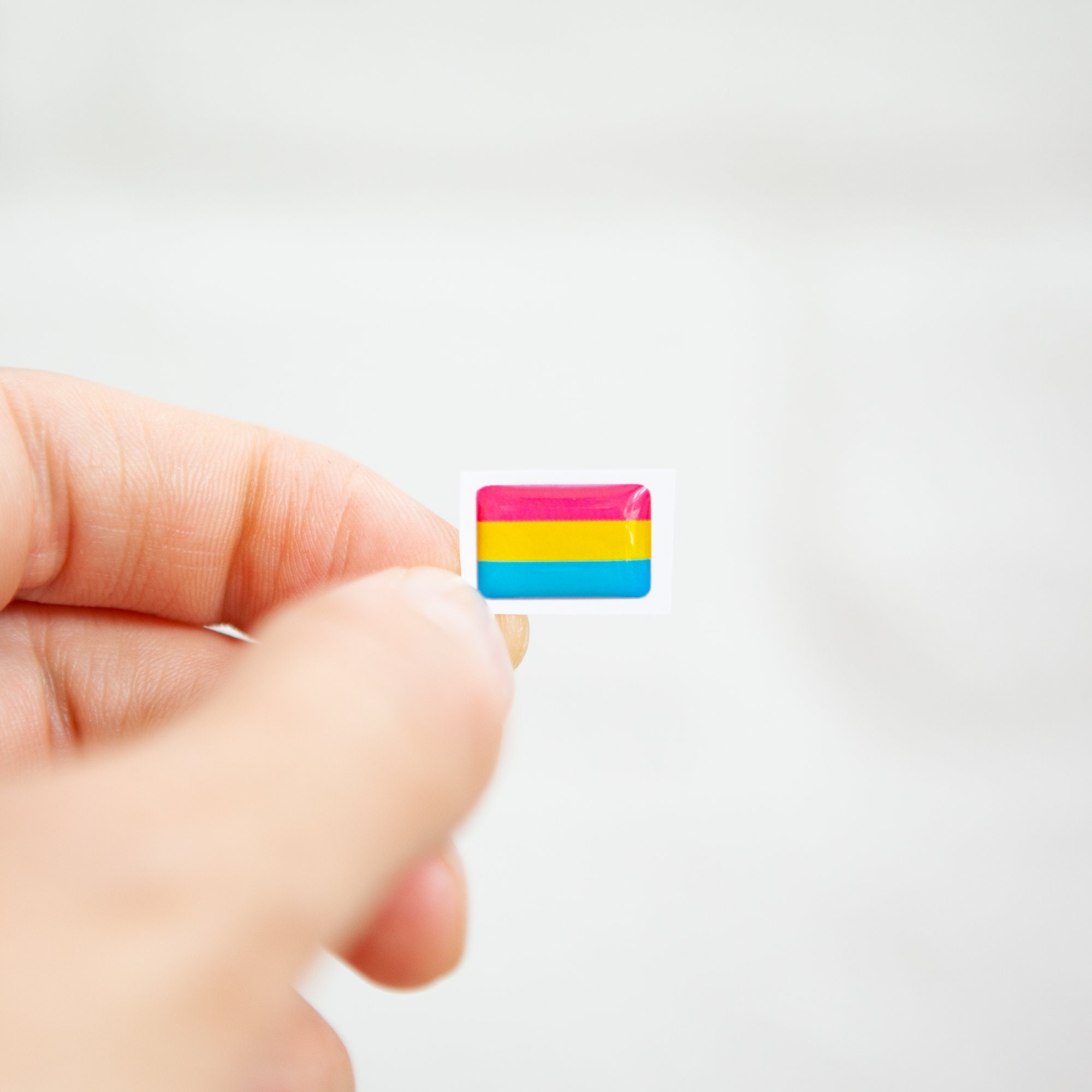 Pan pansexual Flag Sticker for Your Name Badge Tiny 3D - Etsy