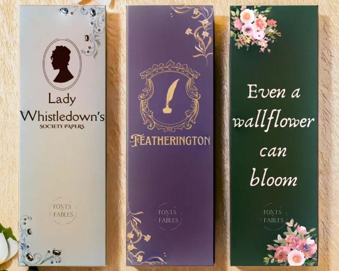 Bridgerton Inspired 5 Printable Bookmarks, Five Bridgerton Gifts ...