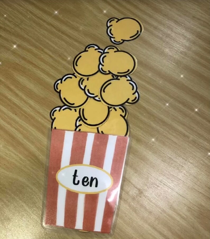 Popcorn Counting Adventure: One to Ten Printable, A Quiet Book and Busy ...