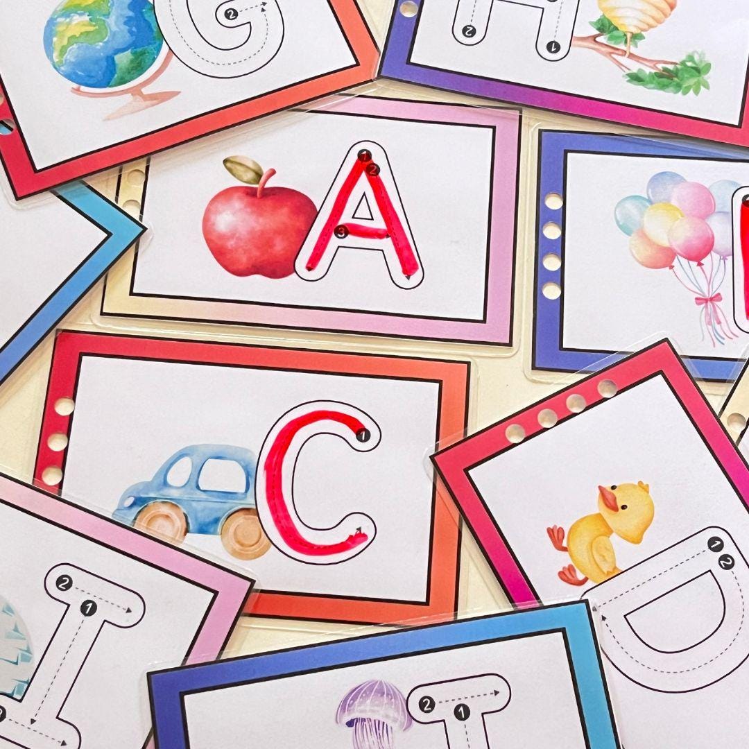 Uppercase Alphabet Tracing Cards | Handwriting Practice for Kids ...