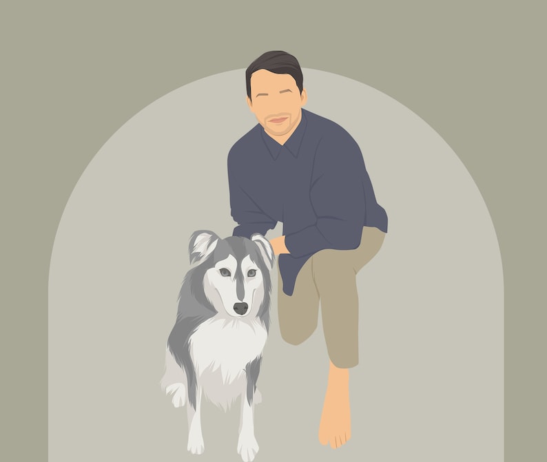 Faceless Minimal Cartoon Portrait Personalized Portraits - Etsy