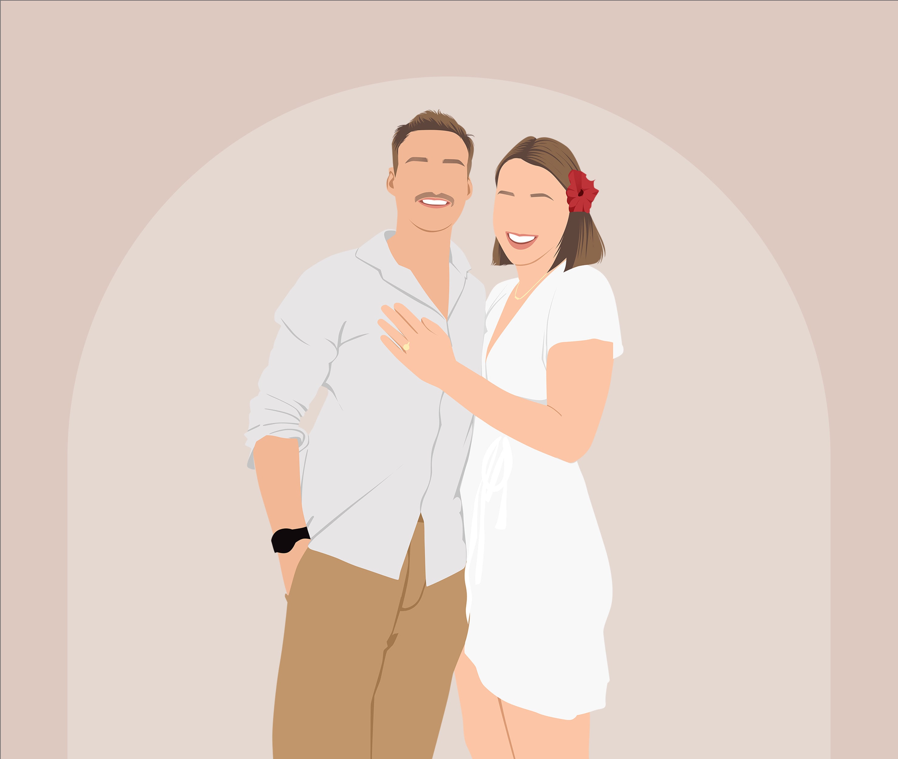 Faceless Minimal Cartoon Portrait | Personalized Portraits | Gifts for ...