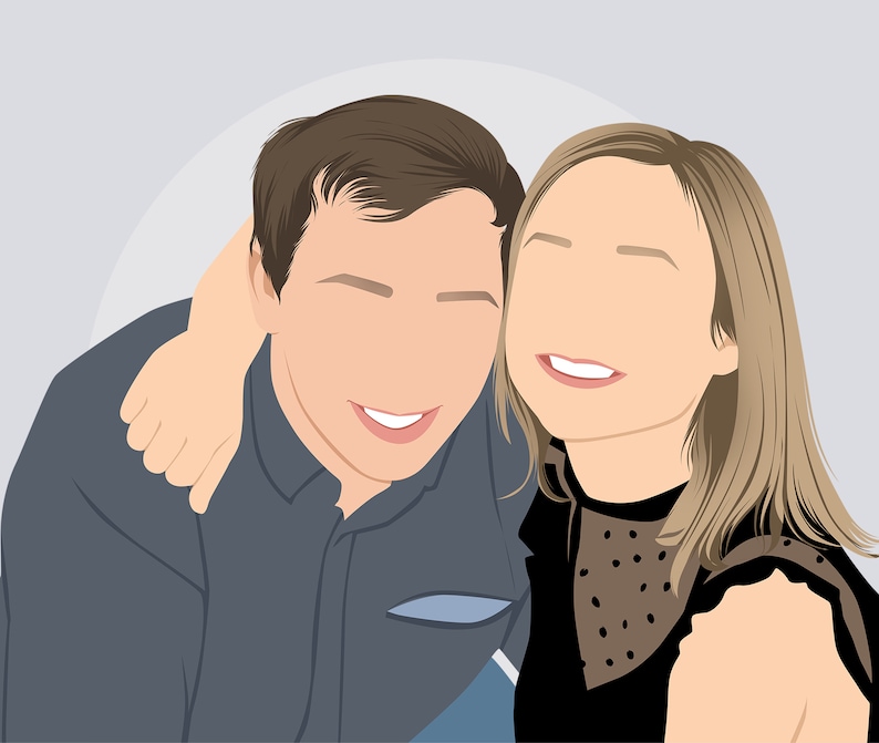 Custom Faceless Cartoon Portrait | Personalized Vector Art (digital) - Etsy