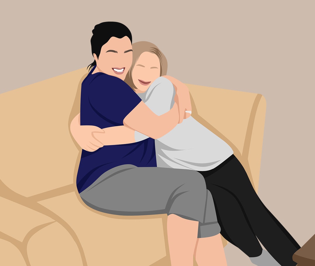 Faceless Minimal Cartoon Portrait | Personalized Portraits | Gifts for ...