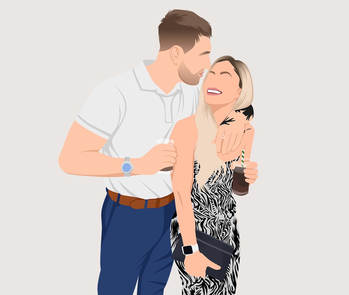 Faceless Minimal Cartoon Portrait | Personalized Portraits | Gifts for ...
