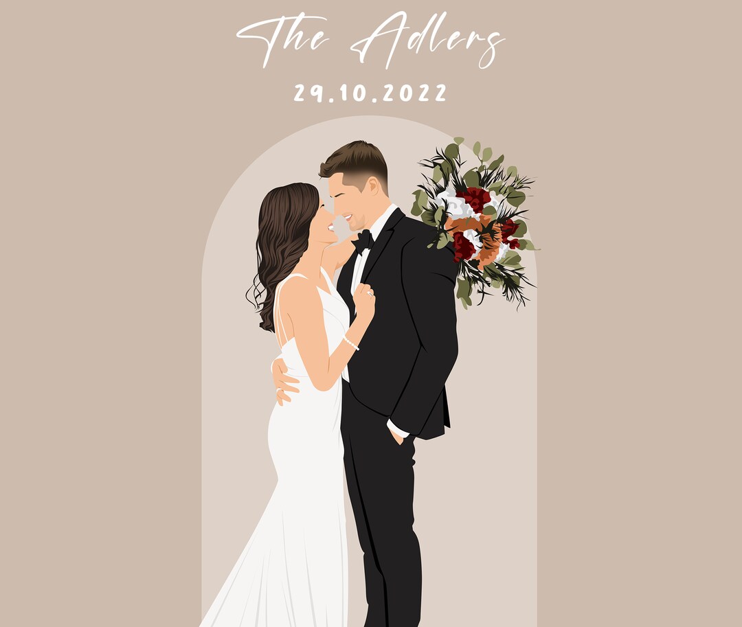 Faceless Minimal Cartoon Portrait | Personalized Portraits | Gifts for ...