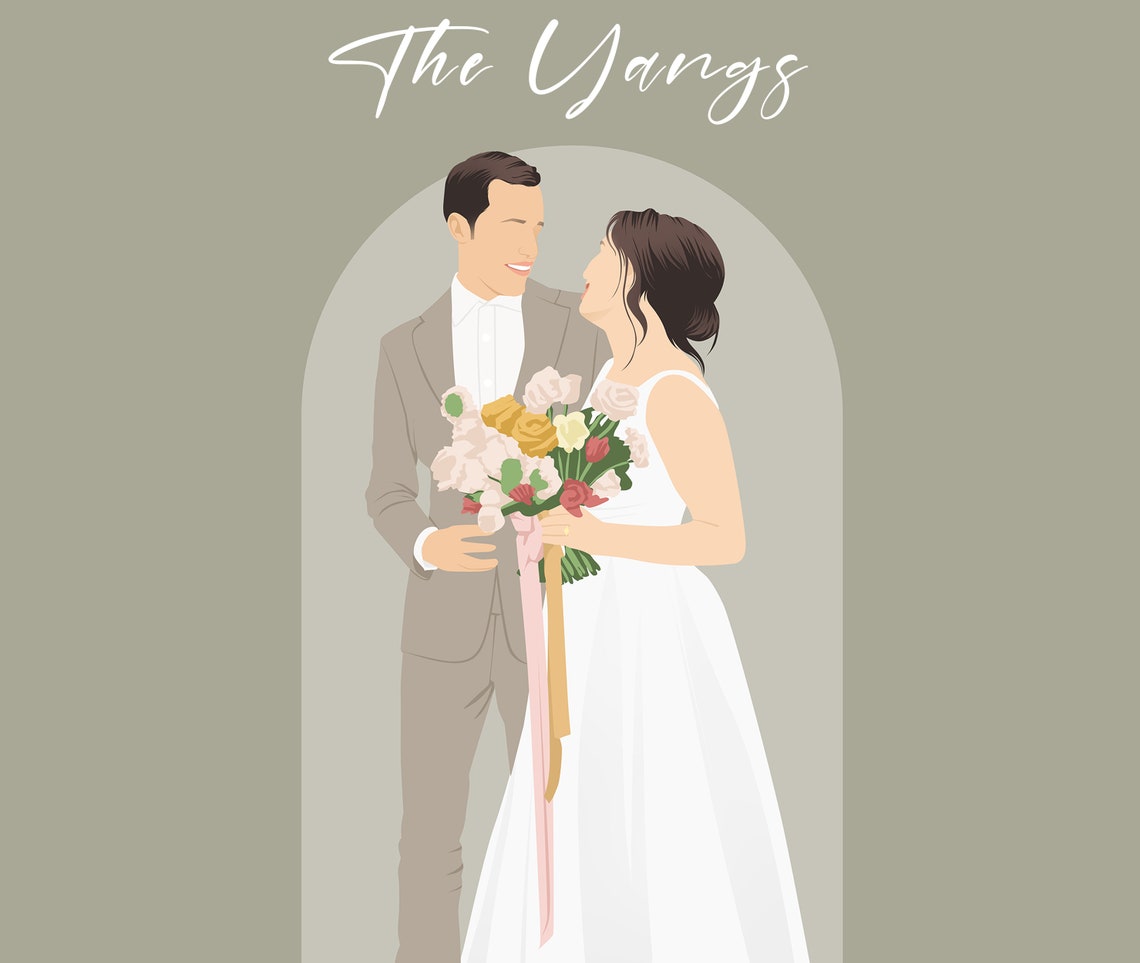Faceless Minimal Cartoon Portrait | Personalized Portraits | Gifts for ...