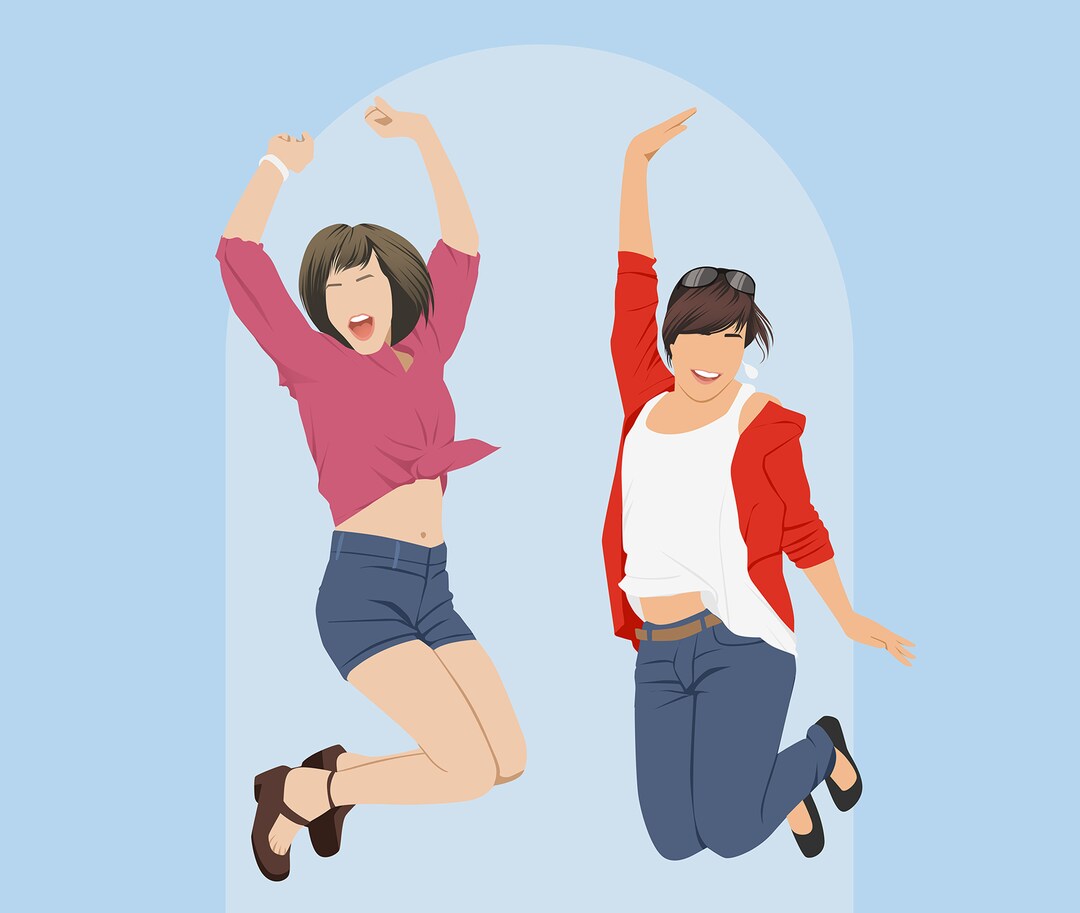 Faceless Minimal Cartoon Portrait | Personalized Portraits | Gifts for ...