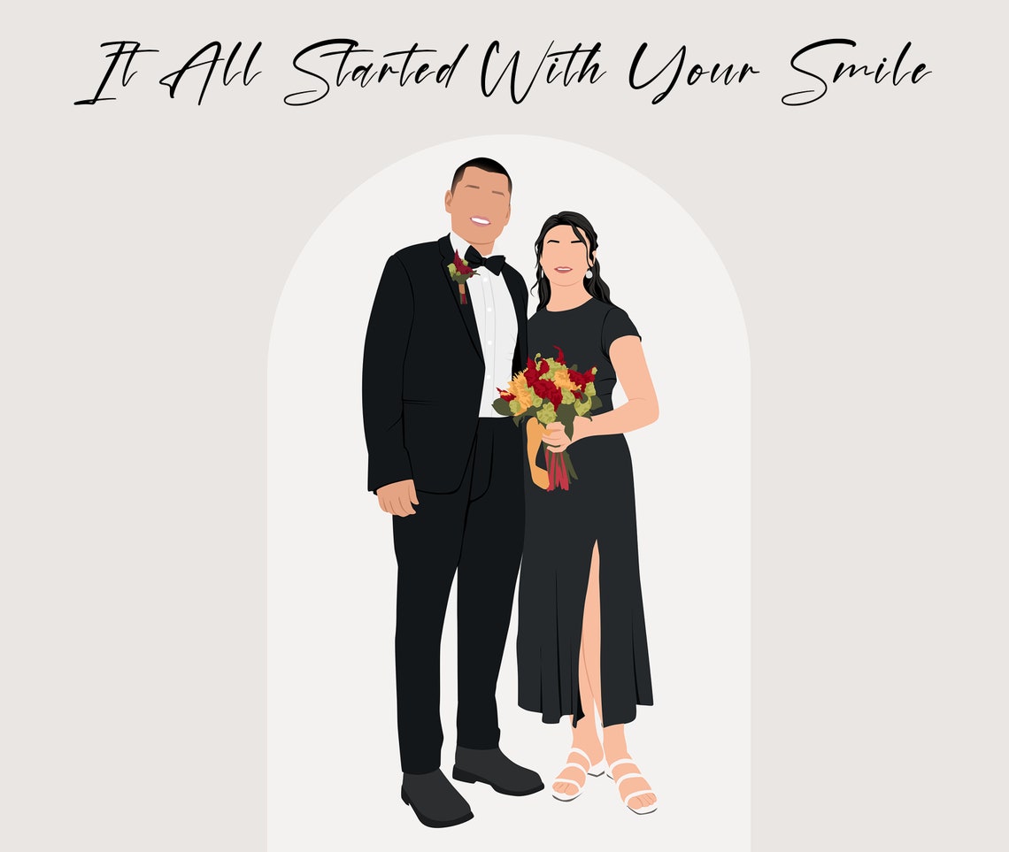 Faceless Minimal Cartoon Portrait Personalized Portraits - Etsy