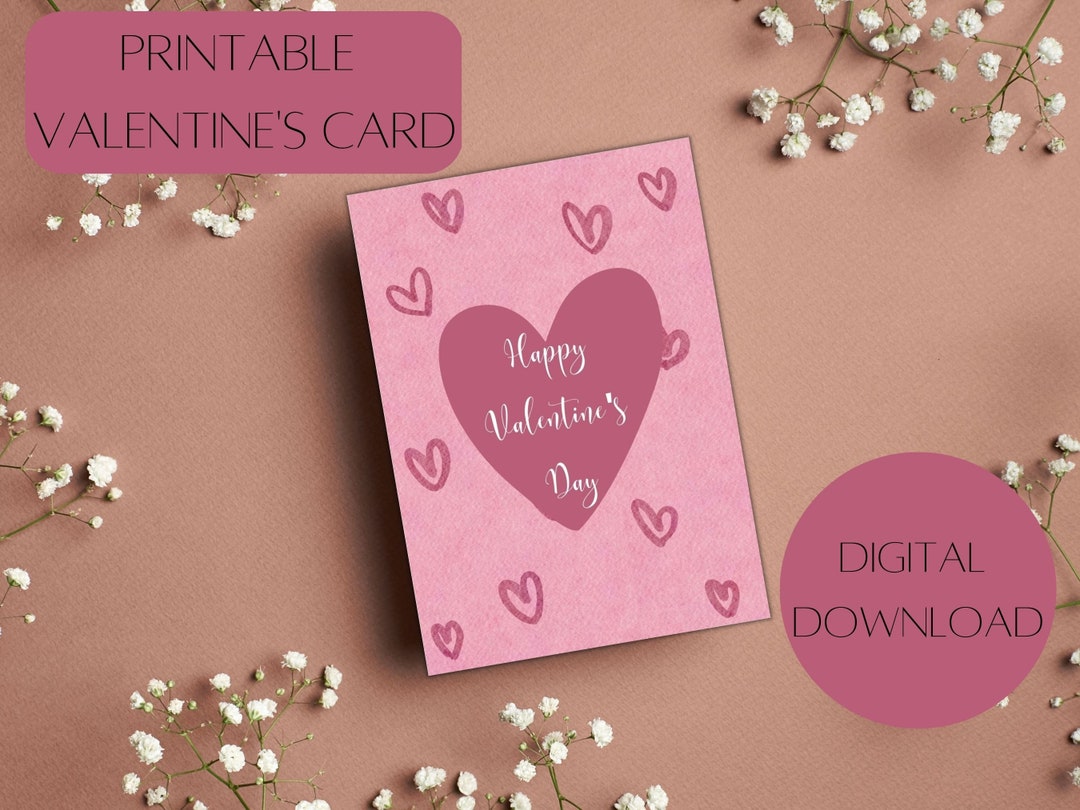 Printable Valentine's Card, Printable Greeting Card, Love Card, Digital ...