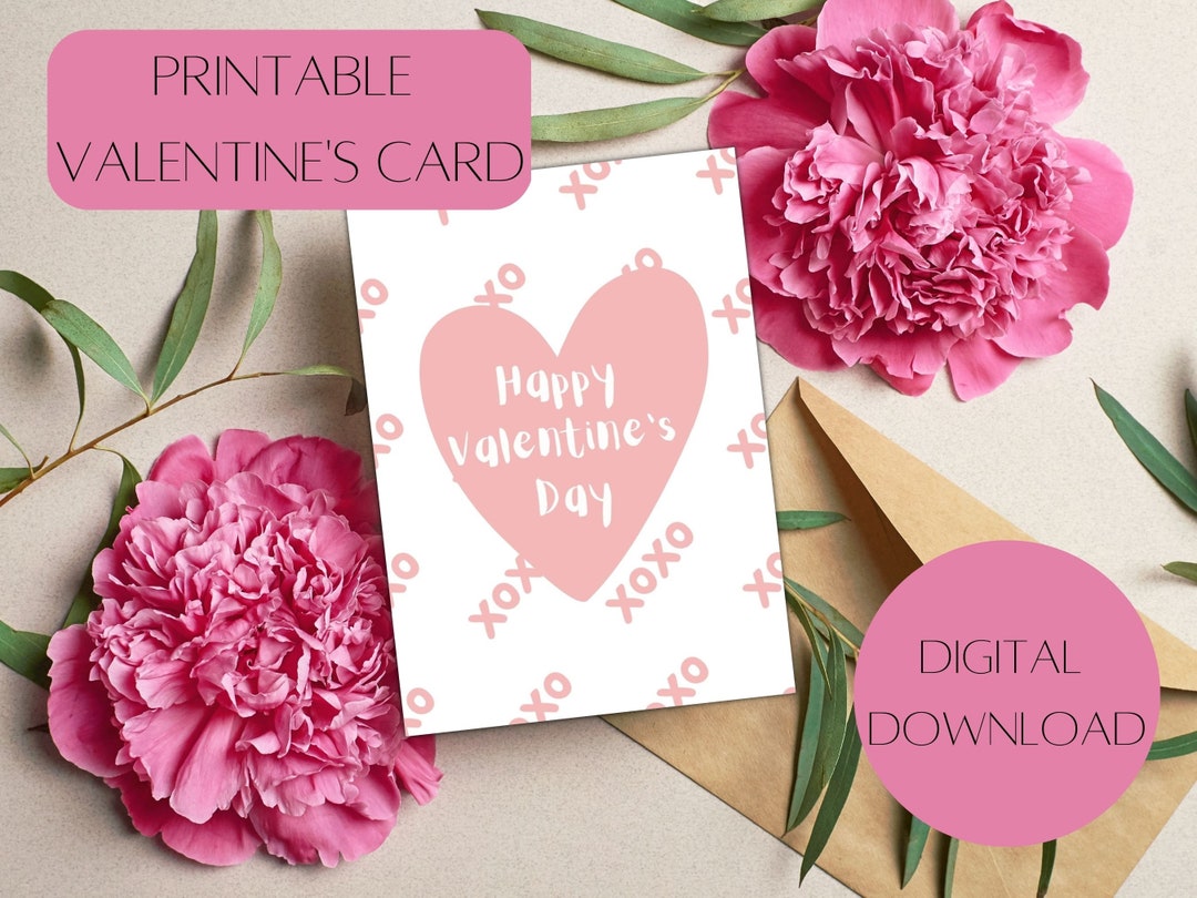 Printable Valentine's Card, Printable Greeting Card, Love Card, Digital ...