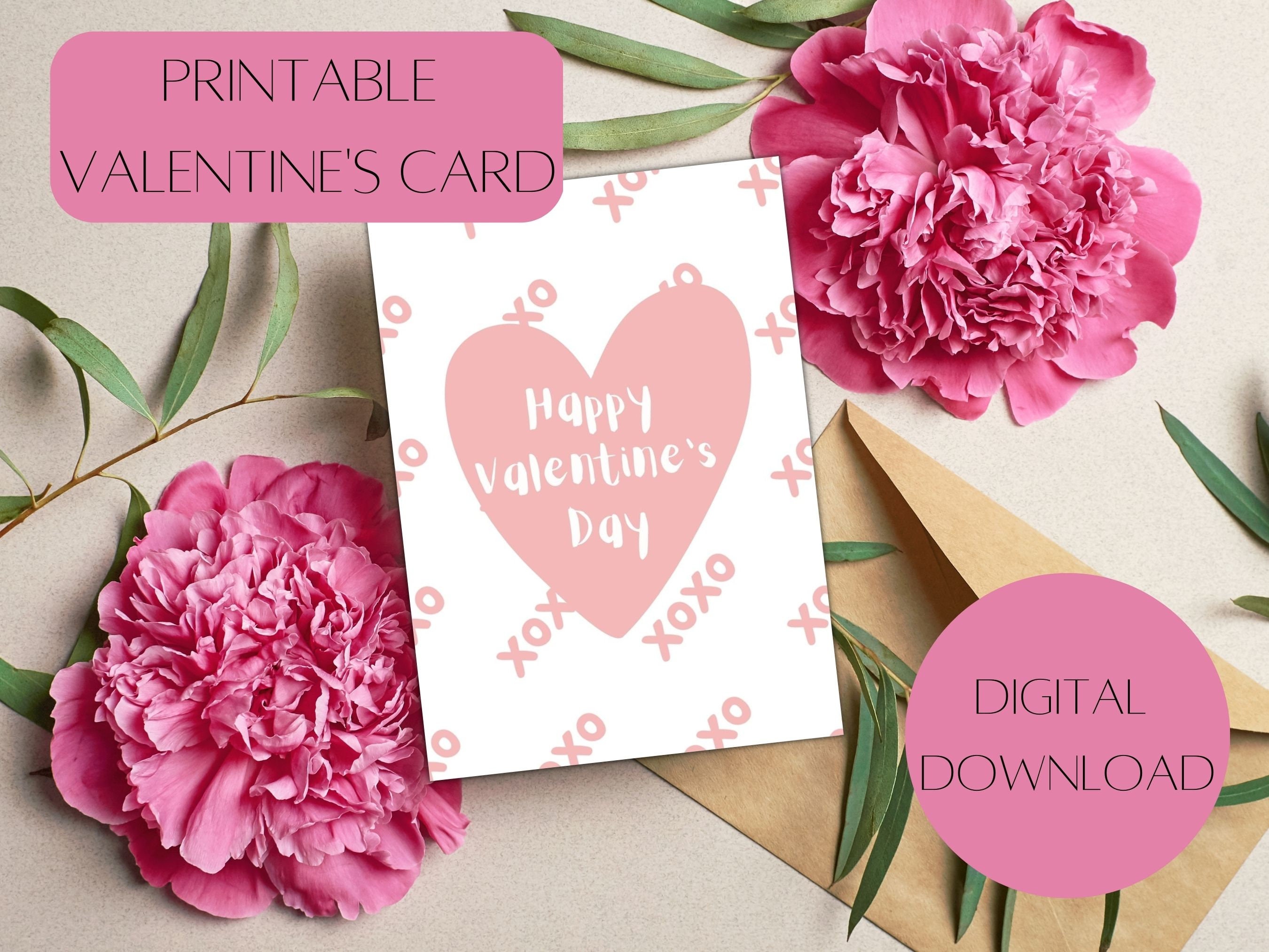 Printable Valentine's Card, Printable Greeting Card, Love Card, Digital ...