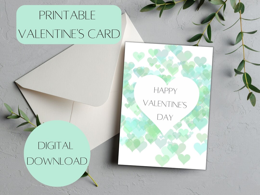 Printable Valentine's Card, Printable Greeting Card, Love Card, Digital ...