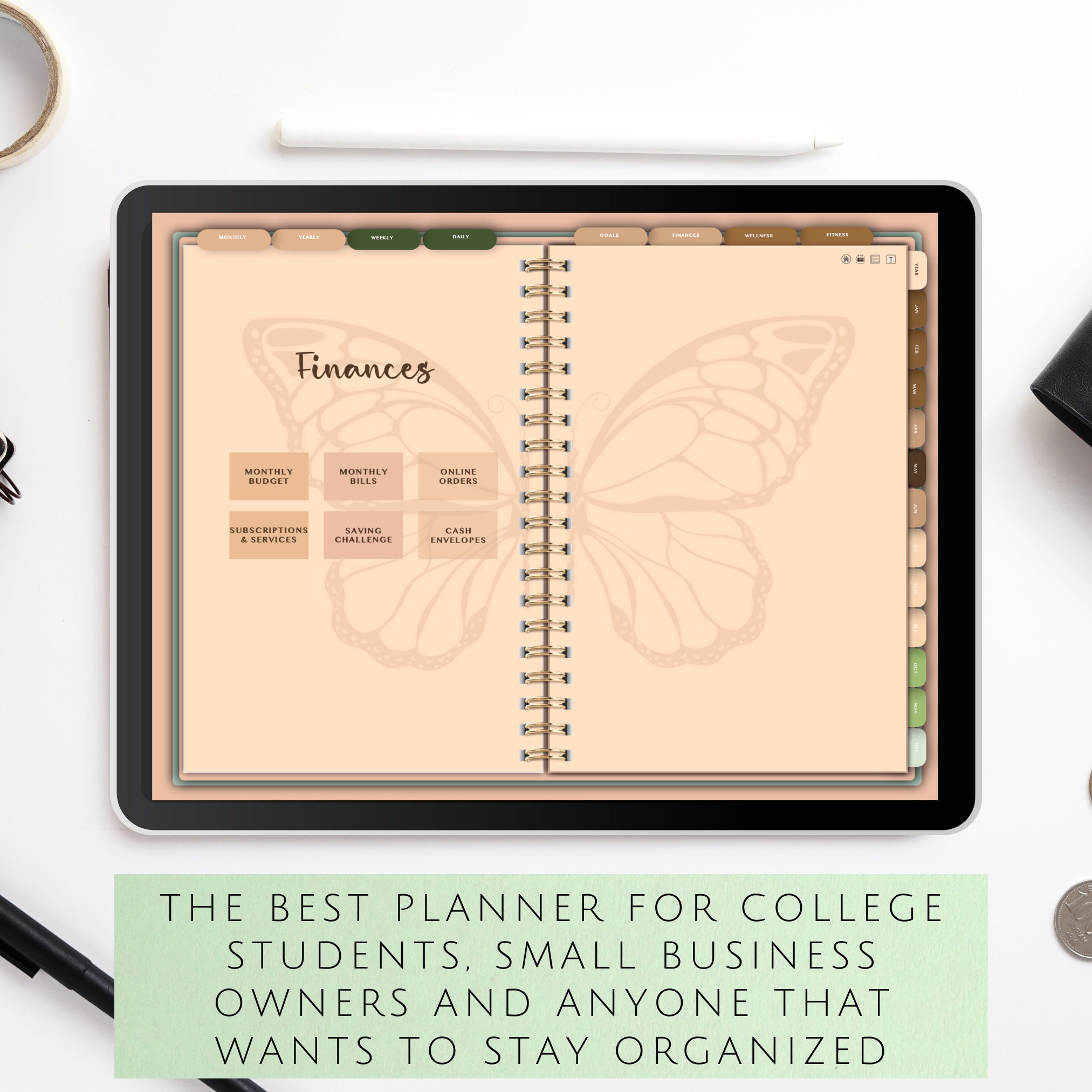 Digital Butterfly Planner 2022-2023 Dated, Productivity Planner, Goal ...