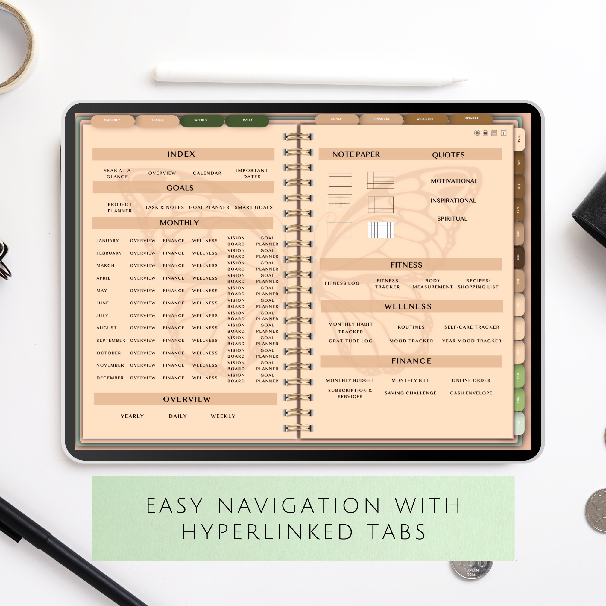 Digital Butterfly Planner 2022-2023 Dated, Productivity Planner, Goal ...