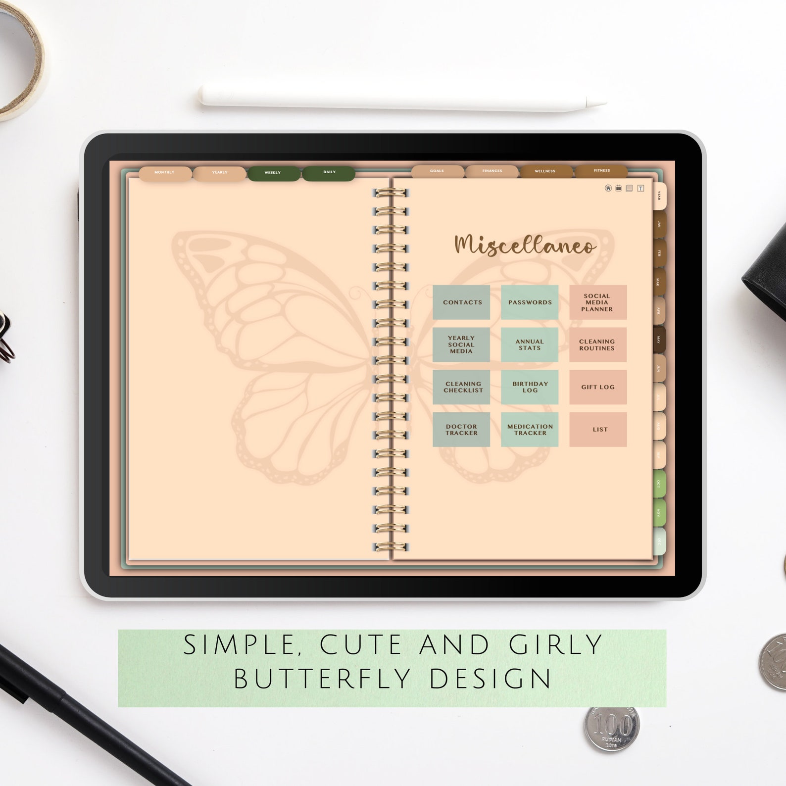 Digital Butterfly Planner 2022-2023 Dated, Productivity Planner, Goal ...