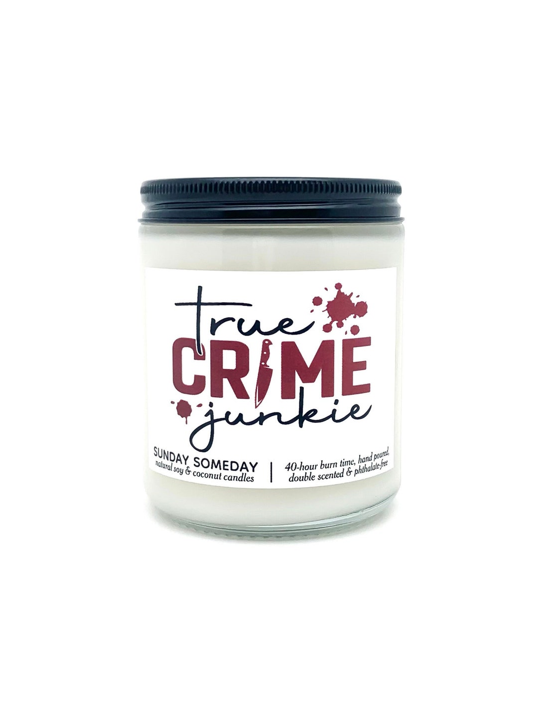 True Crime Junkie Candle | True Crime Gifts | Murder Documentary Lovers ...