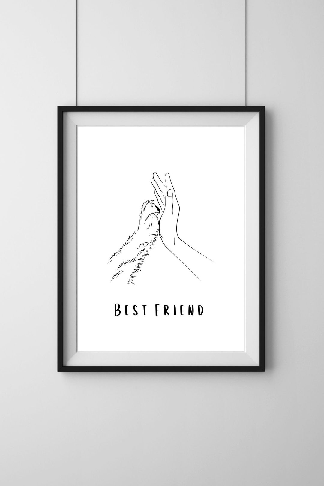 Printable Wall Puppy Line Art, Furry Best Friend, Wall Home Decor ...