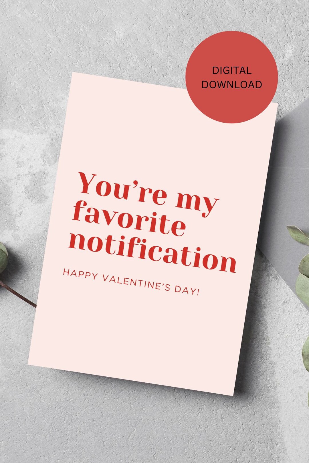 Printable Valentine Card, Heart Valentine's Day Card, Digital Greeting ...