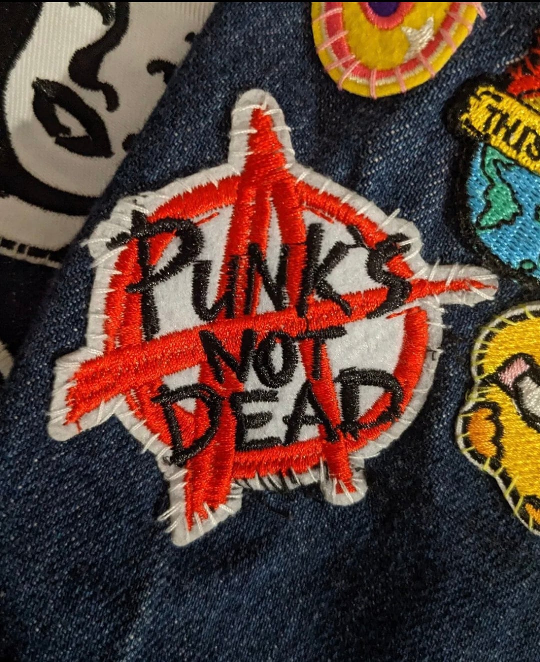 Punk's Not Dead Anarchy Symbol Embroidered Iron Patch - Etsy