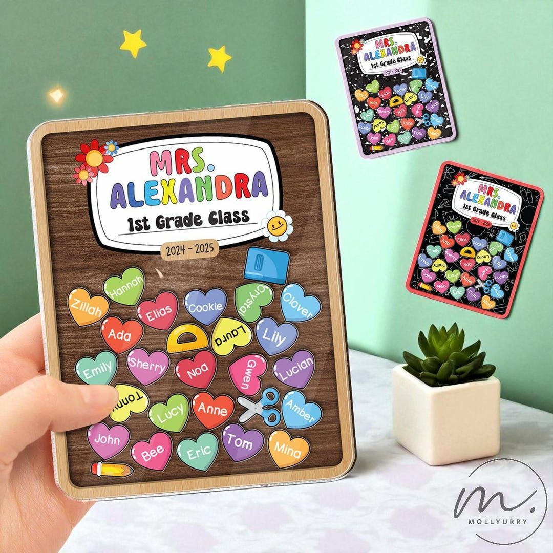 Personalized Teacher Shaker Magnet, Student Name Gift, Back to School ...