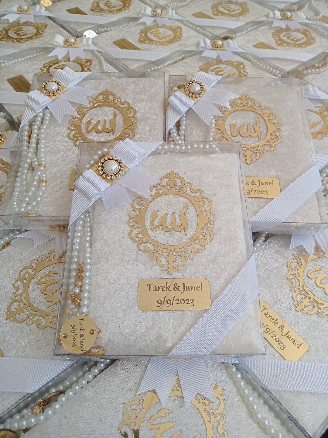 Personalized Velvet Dua Book Tasbeeh Pouch With Decorated Box Muslim ...