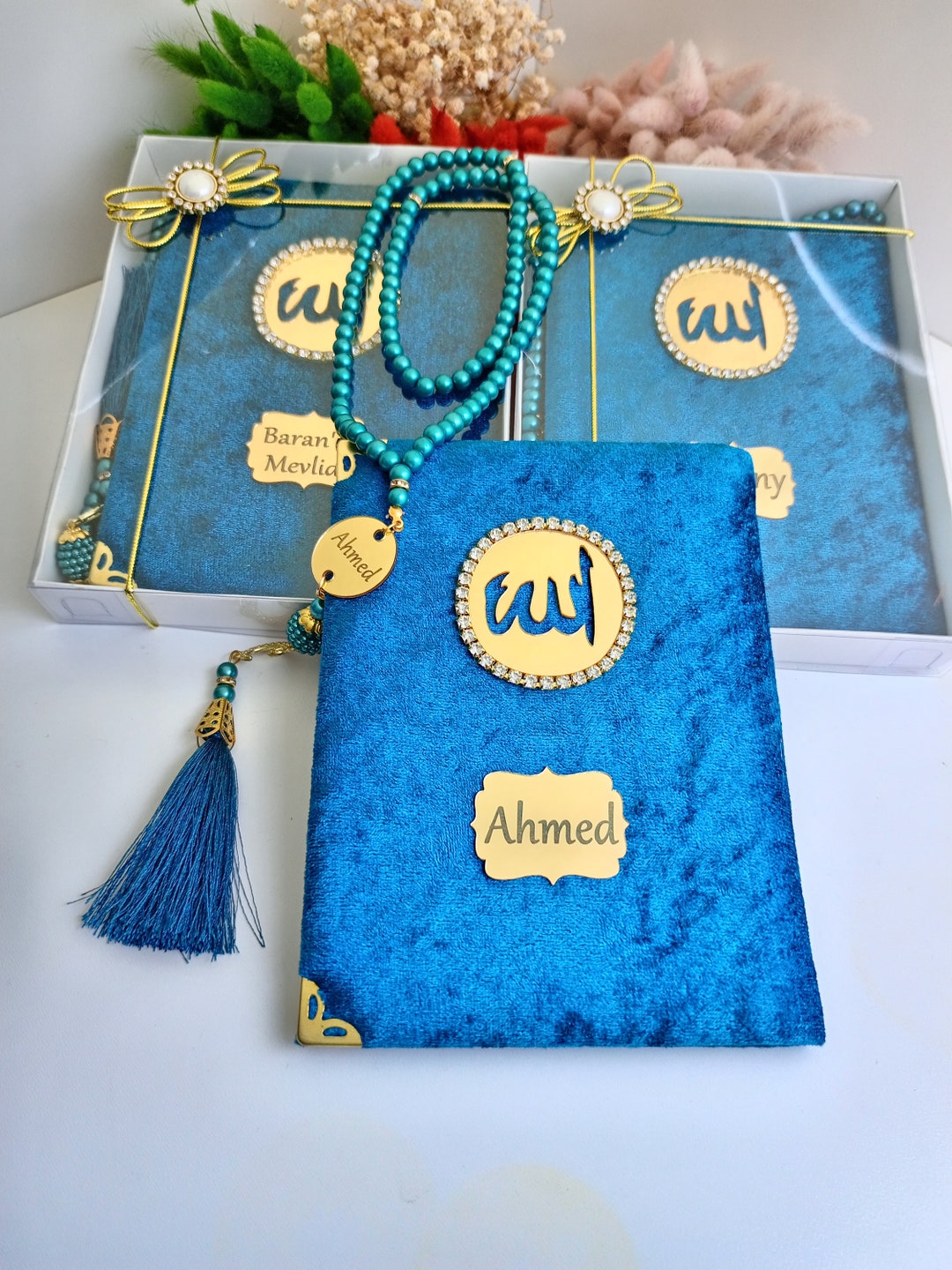 Personalized Velvet Dua Book Gift Set | Muslim Wedding, Eid, Baby ...